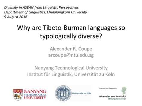 Pdf Why Are Tibeto Burman Languages So Typologically Diverse