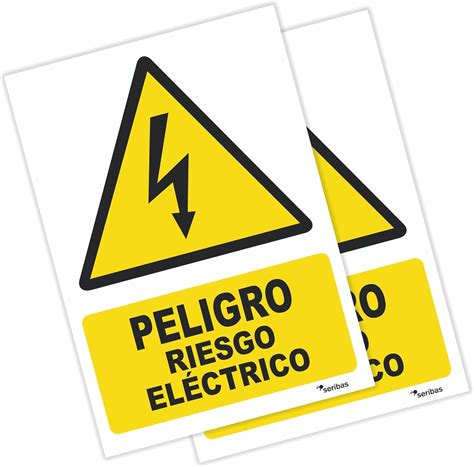 Señal Riesgo Electrico Señal Pegatina Peligro Medidas 21 X 30 Cm