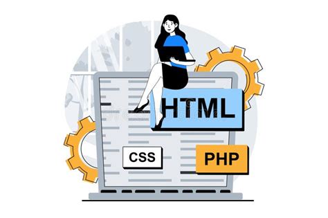 Web Development Concept With People Scene In Flat Design Stock Vector