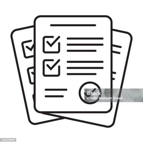 설문 조사 아이콘입니다 설문지 체크리스트 양식 체크리스트가있는 간단한 설문 조사 또는 종이 시험 체크 표시가 있는 문서를 보고합니다 0명에 대한 스톡 벡터 아트 및 기타