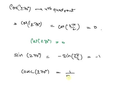 SOLVED Use The Unit Circle To Find The Value Of Each Trigonometric Function At The Angle