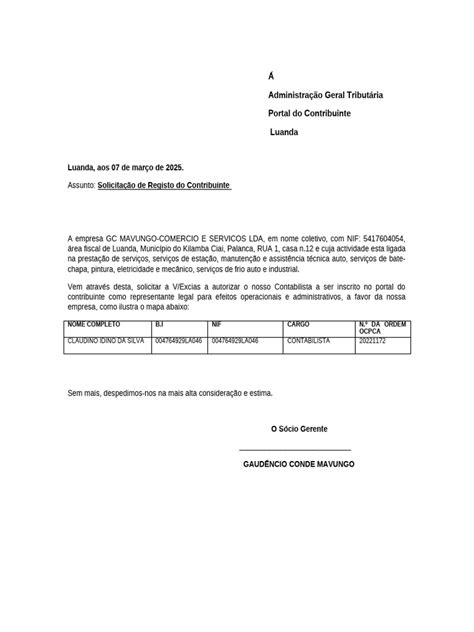 Solicitação De Registo No Portal Agt Pdf