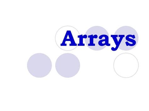 arrays in data structure and algorithm ppt