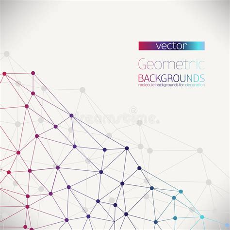 Colorful Graphic Background Molecule And Communication Connected Lines With Dots Stock Vector