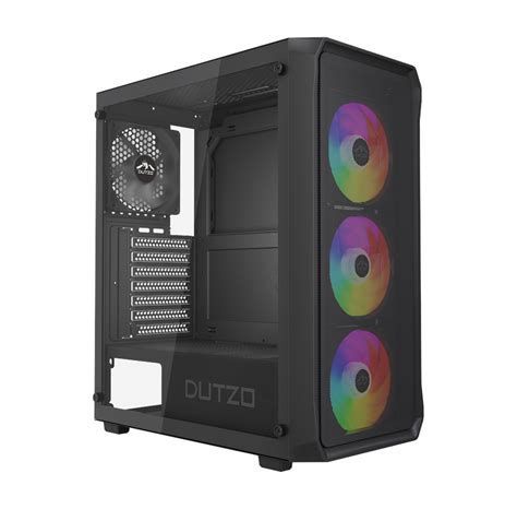 Dutzo C321 Mesh Tg Argb Chassi Miditower Svart Billig