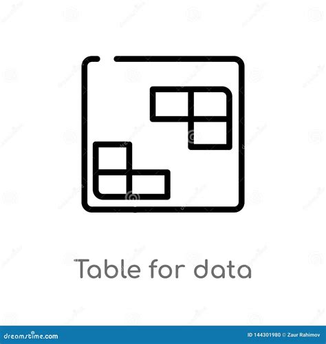 Outline Table For Data Vector Icon Isolated Black Simple Line Element