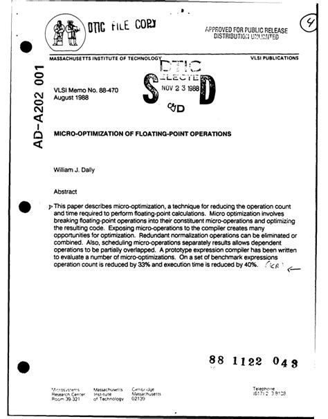 PDF Micro Optimization Of Floating Point Operations