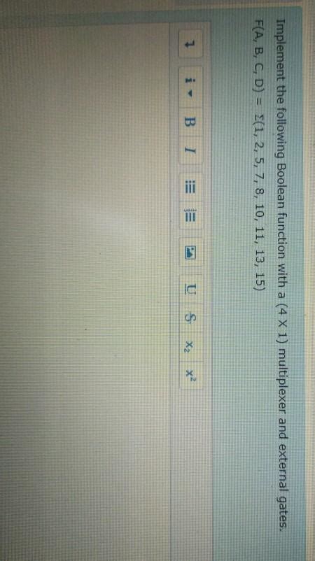 Solved Implement The Following Boolean Function With A 4 X