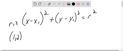 solved the circle below is centered at the point 1 2 and has a