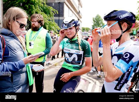 Cat Ferguson Of Movistar Team Centre Reacts After Finishing Second
