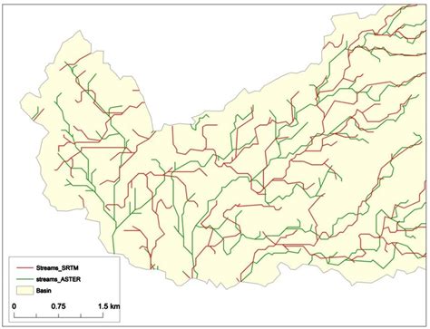 Comparison Between Extracted Stream Networks Of Srtm Vs Aster Dems Download Scientific Diagram