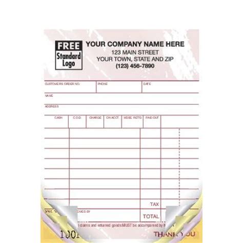 Custom Multi Purpose Register Form Colors Design Small Format 3 Parts 1 Color Printing 4 X