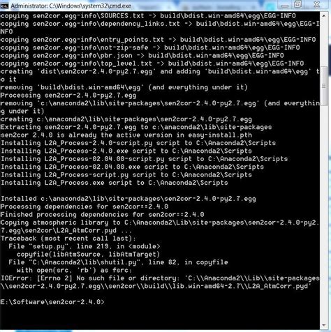 sen2cor anaconda install error solved sen2cor step forum
