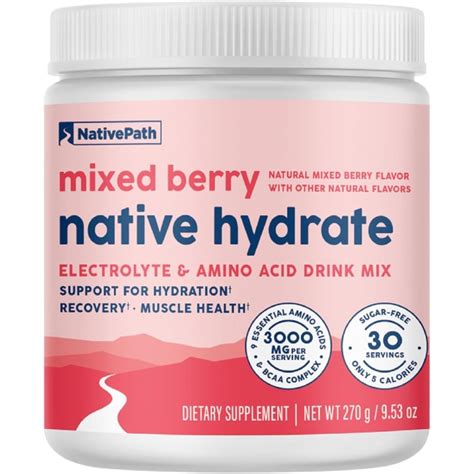 Nativepath Native Hydrate Zero Sugar Electrolytes Powder