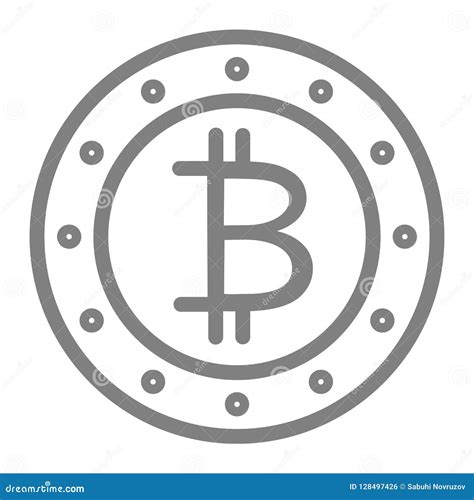Bitcoin Line Icon Coin Vector Illustration Isolated On White Stock Vector Illustration Of