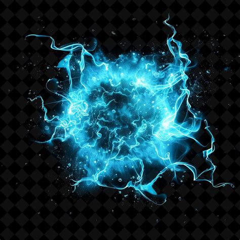 Cataclysmic Detonation With Temporal Rifts Time Distortions Png Neon Effect On Dark Background