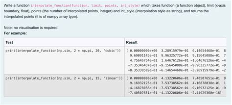 solved write a function interpolate function function