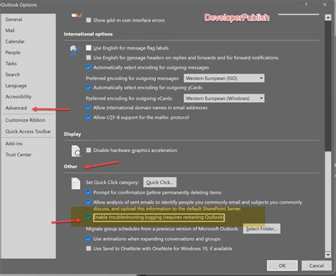 How To Turn On Or Off Microsoft Outlook Logging