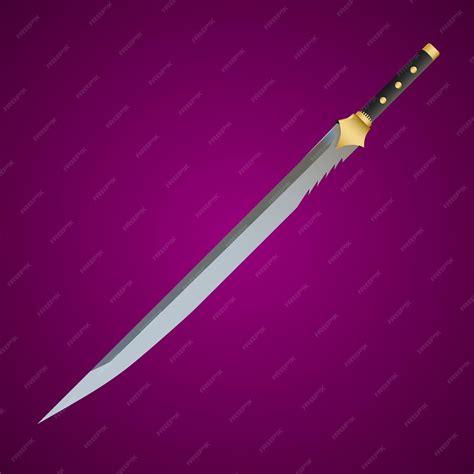 Premium Vector Metal Sword Straight Swords Asia Sword Vector