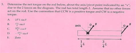 Solved Determine The Net Torque On The Rod Below About The Chegg