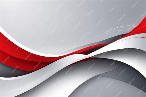 Abstract Red Grey Line Curve Wave Overlap White Design Modern