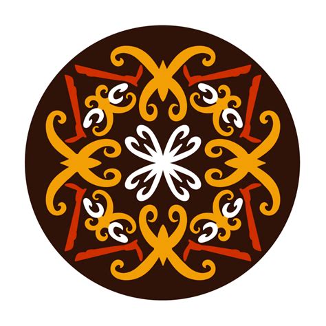 Typical Pattern Of The Dayak Tribe In A Circle 16774404 Png