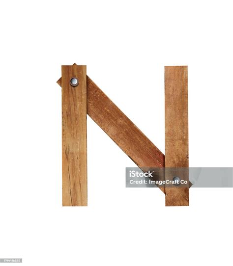 나무 글꼴 나무 판자로 만든 문자 글꼴 문자 N 3차원 형태에 대한 스톡 사진 및 기타 이미지 3차원 형태 갈색 개념 Istock