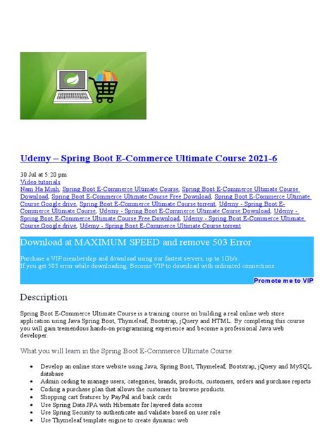 Udemy Spring Boot E Commerce Ultimate Course 2021 6 Download At