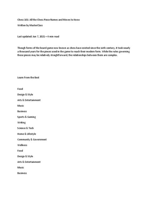 Chess Pdf Chess Strategy Abstract Strategy Games