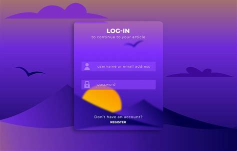 premium vector login ui ux design with beautiful vector evening art