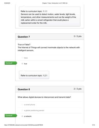 Cisco Introduction To Iot Chapter 1 Quiz PDF