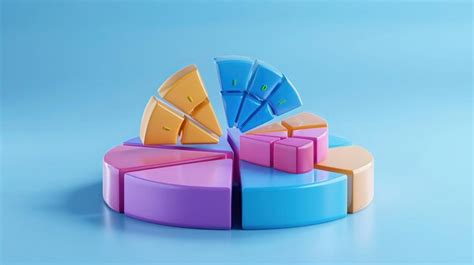 3d Render Icon Pie Chart Showing Business Growth With A Cute And