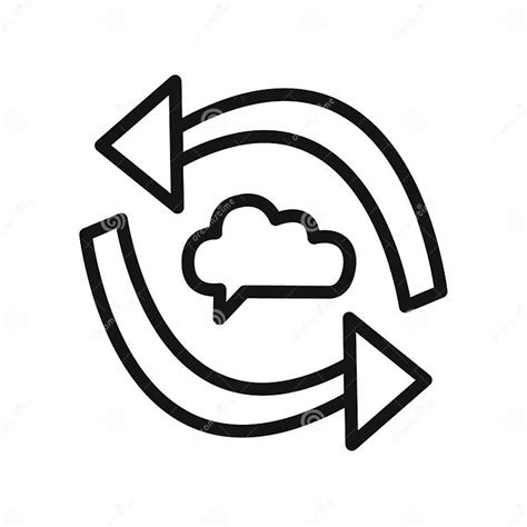 Synchronization Icon Black And White Vector Sign Stock Illustration