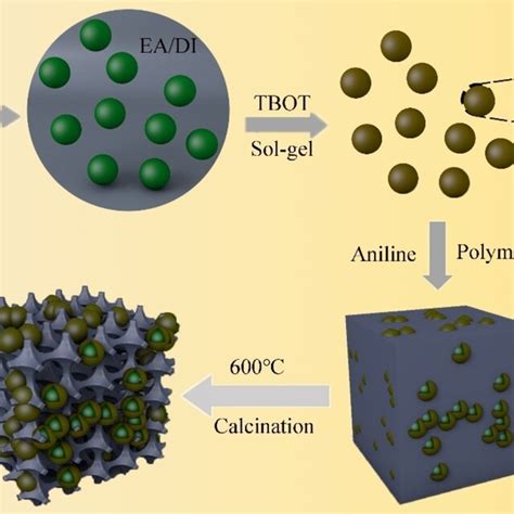 A Schematic Illustration For The Synthesis Of 3d Si Tio2 C