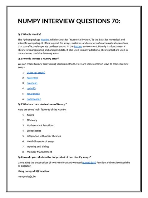 Numpy Interview Questions 70 Pdf Matrix Mathematics Boolean Data Type