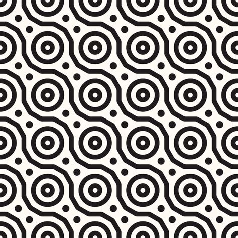 Premium Vector Vector Geometric Abstract Seamless Monochrome Pattern