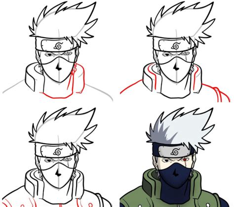 Как нарисовать Какаши Kakashi Хатакэ Аниме наруто карандашом