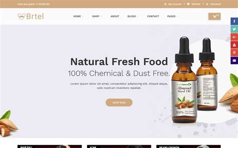 Brtel Beard Oil Bootstrap 5 Template Website Template Oil Shop Almond Seed Fresh Food