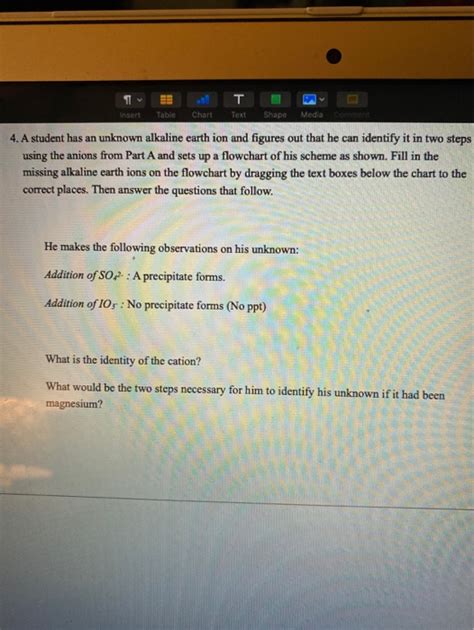 Solved T Text Insert Table Chart Shape Media A Babe Chegg Com