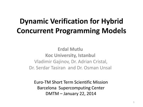 Ppt Dynamic Verification For Hybrid Concurrent Programming Models