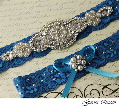 Bridal Garter Wedding Garter Set Something Blue By Garterqueen 4499 Wedding Garter Set