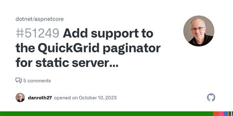 Add Support To The Quickgrid Paginator For Static Server Rendering