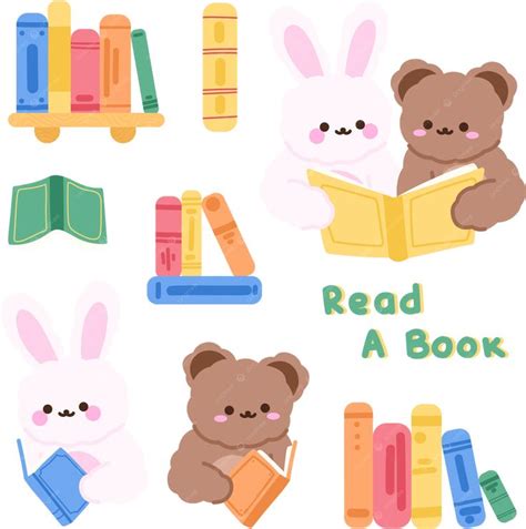 책을 읽는 귀여운 곰과 토끼 한국어 스티커 일러스트 스티커 일러스트 귀여운 일러스트 귀여운 곰 Png 일러스트 및 Psd 이미지 무료 다운로드 Pngtree