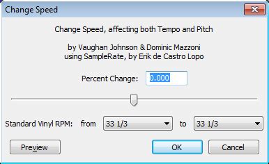 Change Speed Audacity Manual