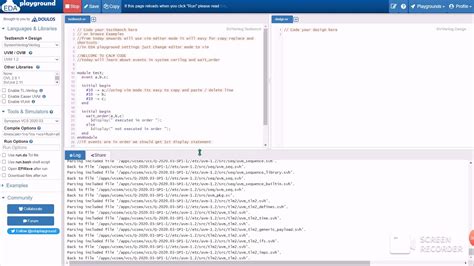 calm coding systemverilog events wait order eda playground