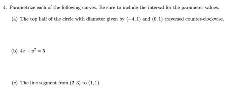 solved parametrize each of the following curves be sure to