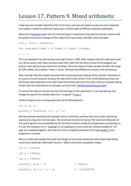 lesson 17 pattern 9 mixed arithmetic pdf