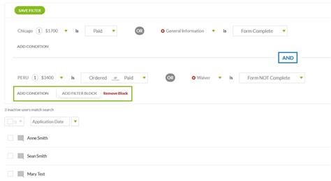Search For Users Using Andor Filter Conditions And Filter Blocks Regpack