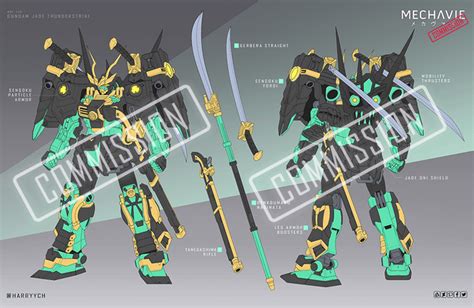 Kitbash Gundam Art Commission Gundam Jade Thunderstrike👹original