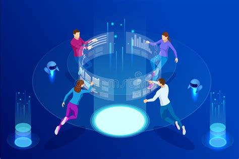 Isometric Business Data Analytics Process Management Or Intelligence